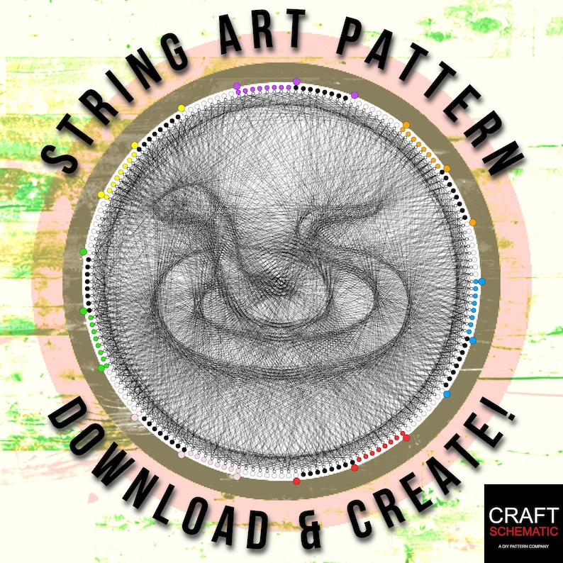 Snake String Art Pattern: Reptile DIY Template (PDF Download) - Etsy