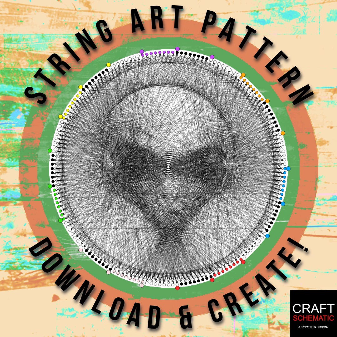 Alien - String Art Digital Download - Unique Artwork & Craft Project ...