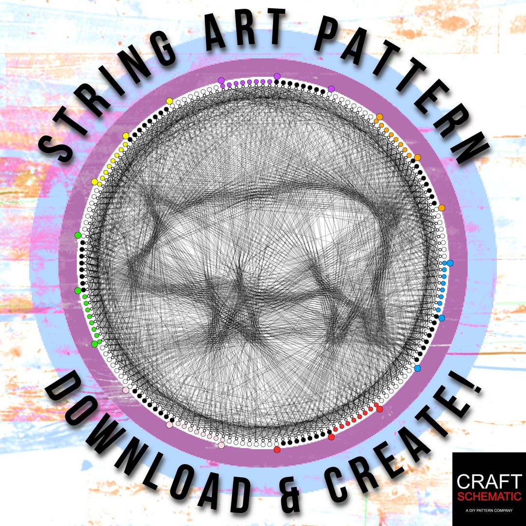 Piggy, Oink, String Art Template PDF, String Art Digital Kit, String ...