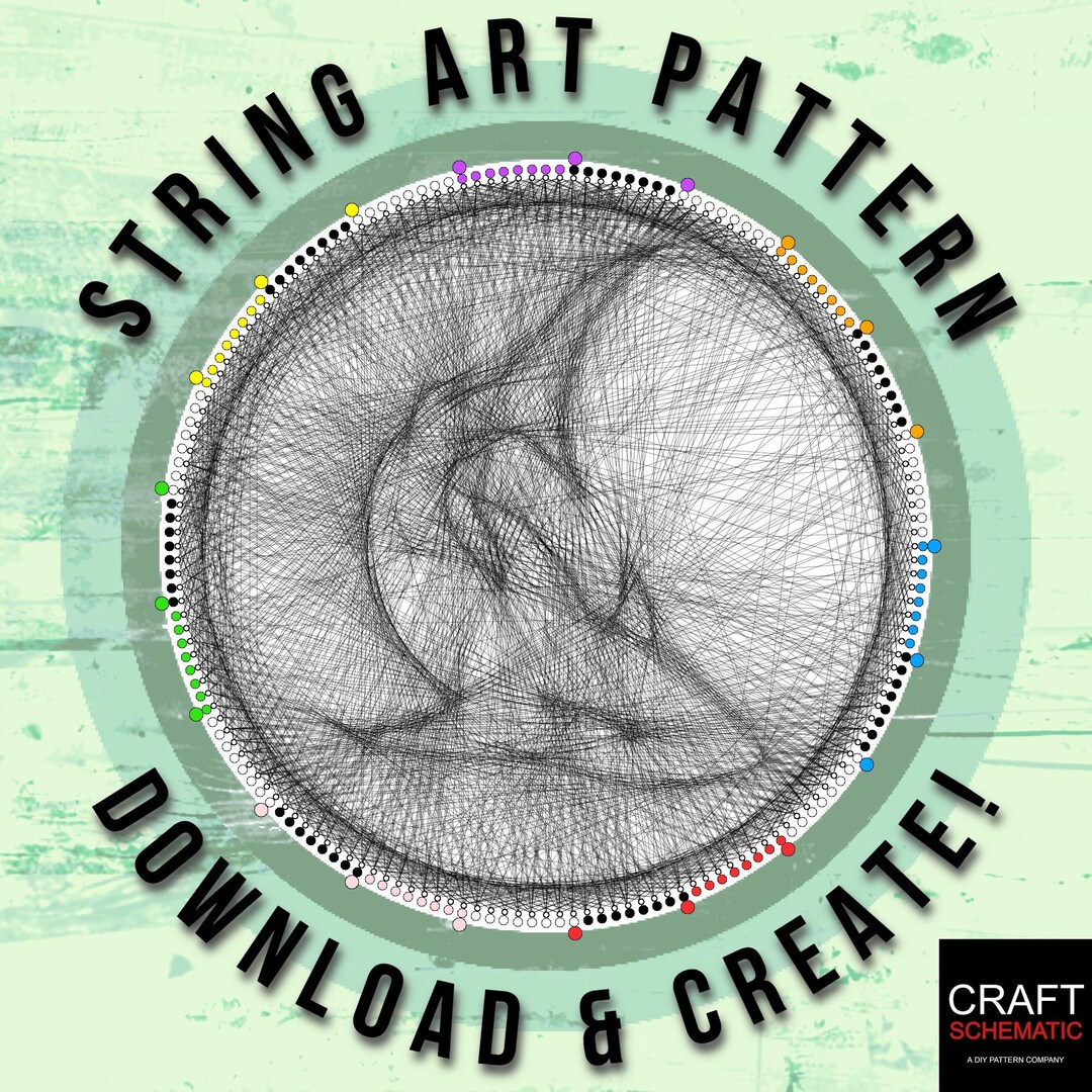 Shark, Ocean, String Art Template PDF, String Art Digital Kit, String ...