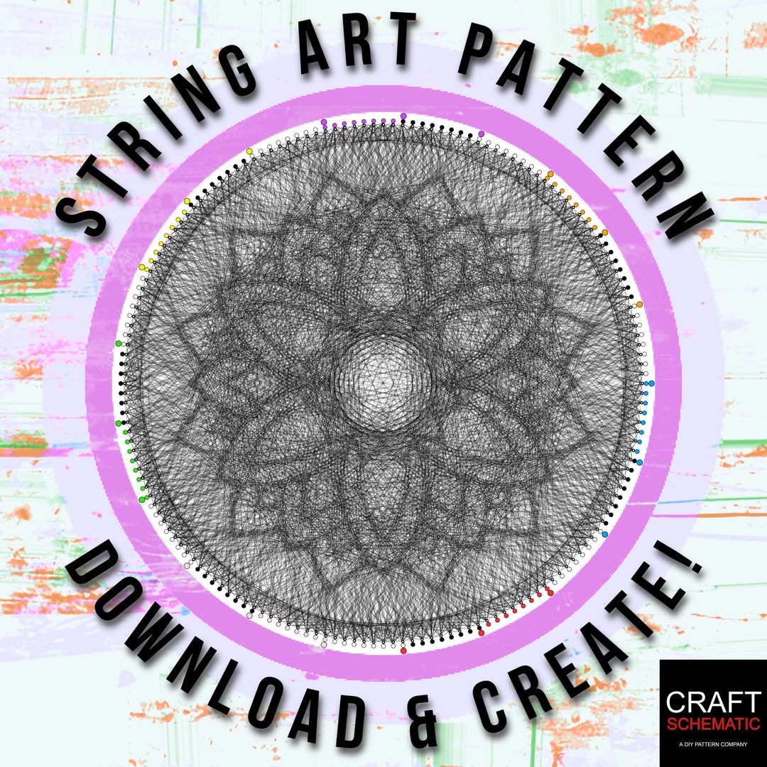 Floral Mandala, String Art Template PDF, String Art Digital Kit, String ...