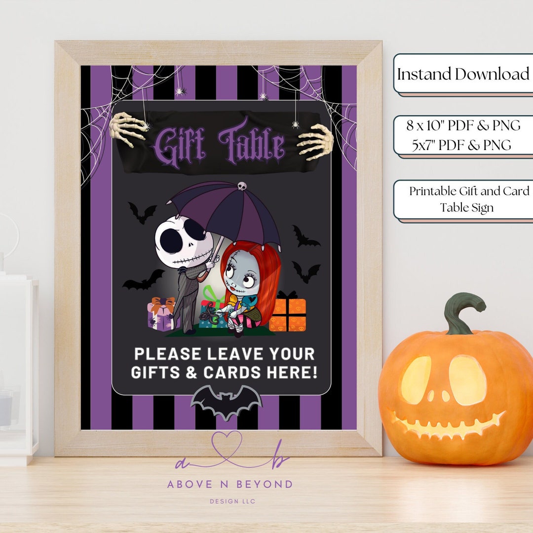 Nightmare Before Christmas Baby Shower Gifts Table Sign | Instant ...