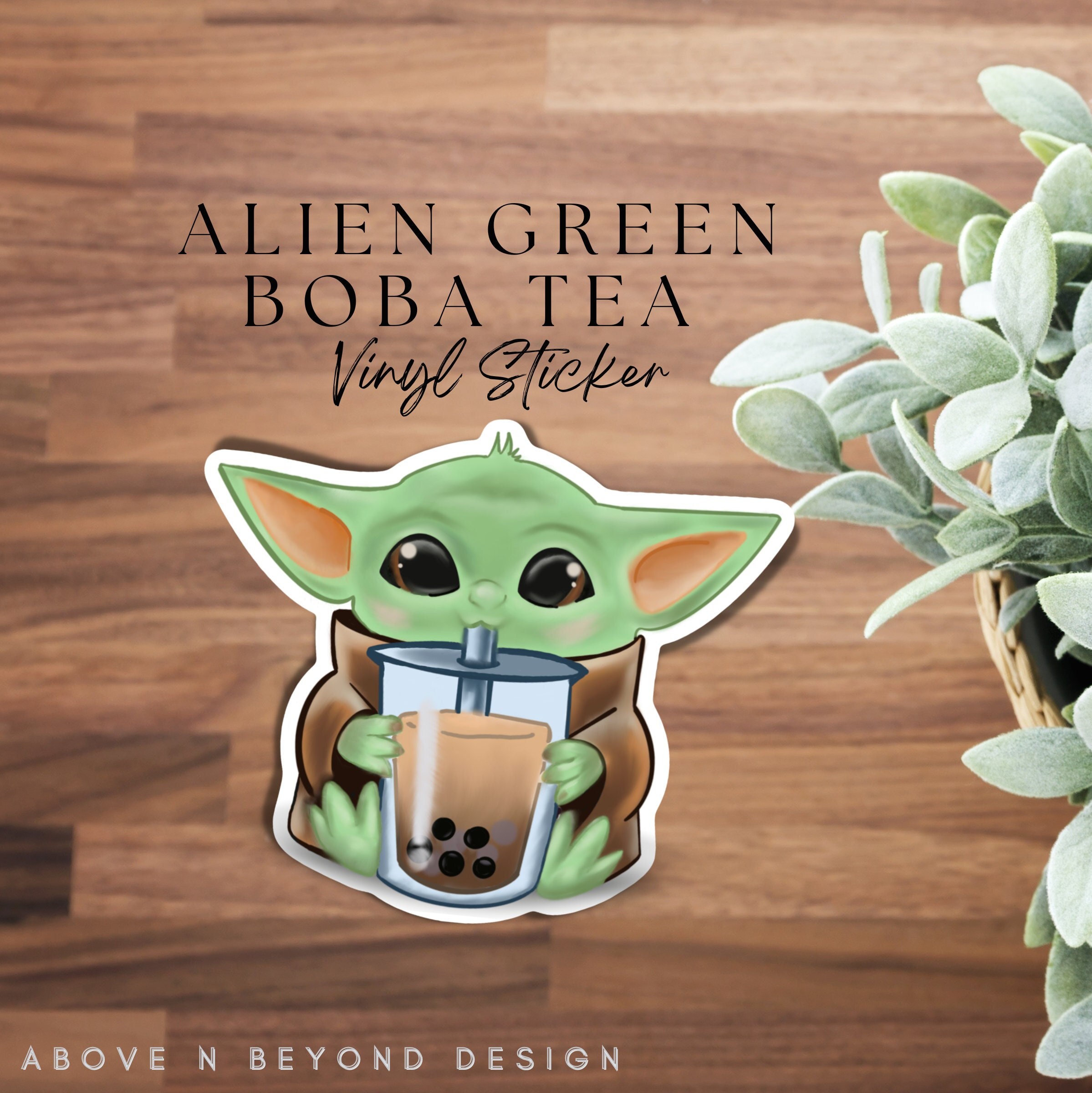 Baby Yoda grogu Theme Drinking Boba Tea Vinyl Sticker - Etsy Ireland