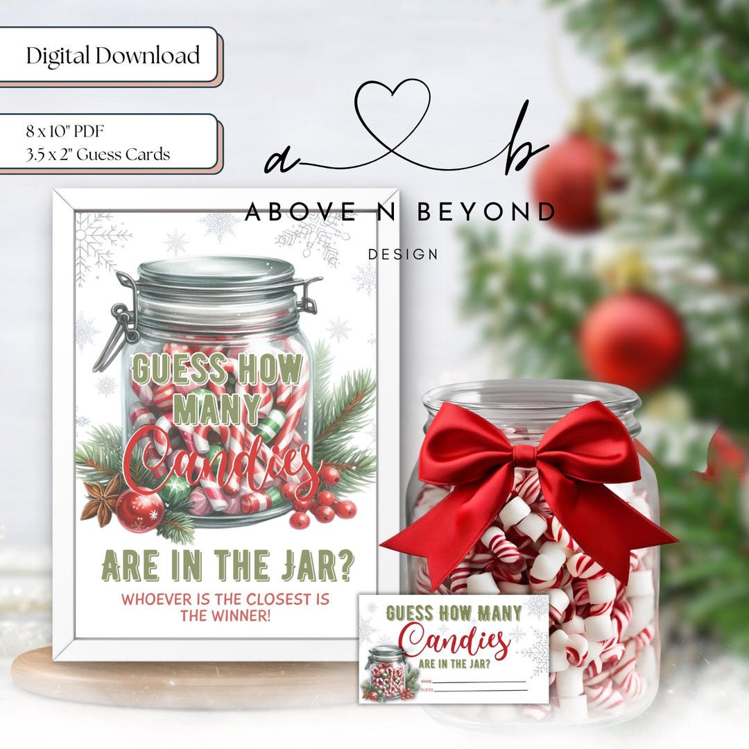 Christmas Candy Guessing Game Printable Christmas Activity Candy Cane ...