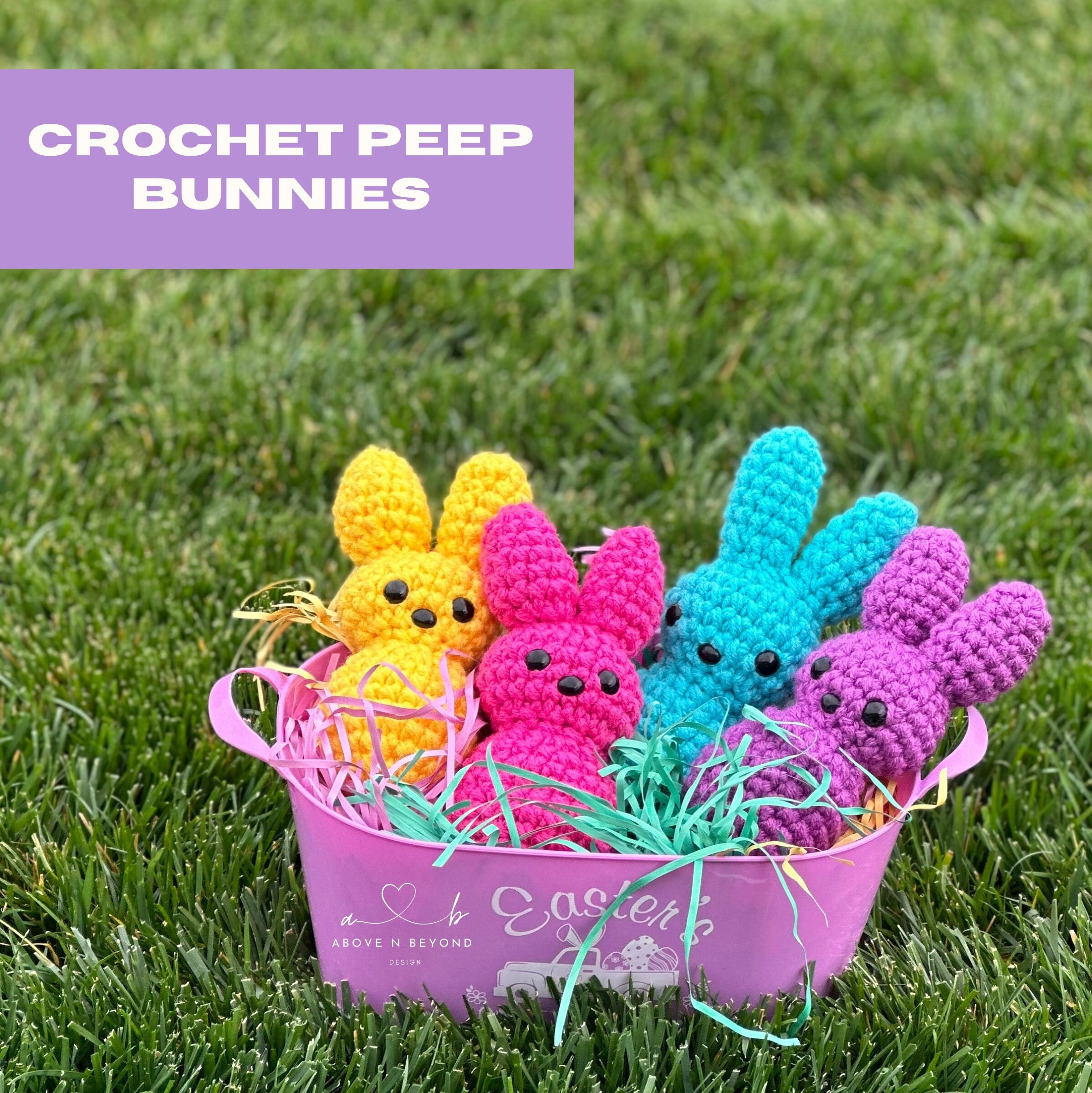 Peep Bunnies Crochet, Plush Peep Bunnies Crochet, Made to Order Easter ...