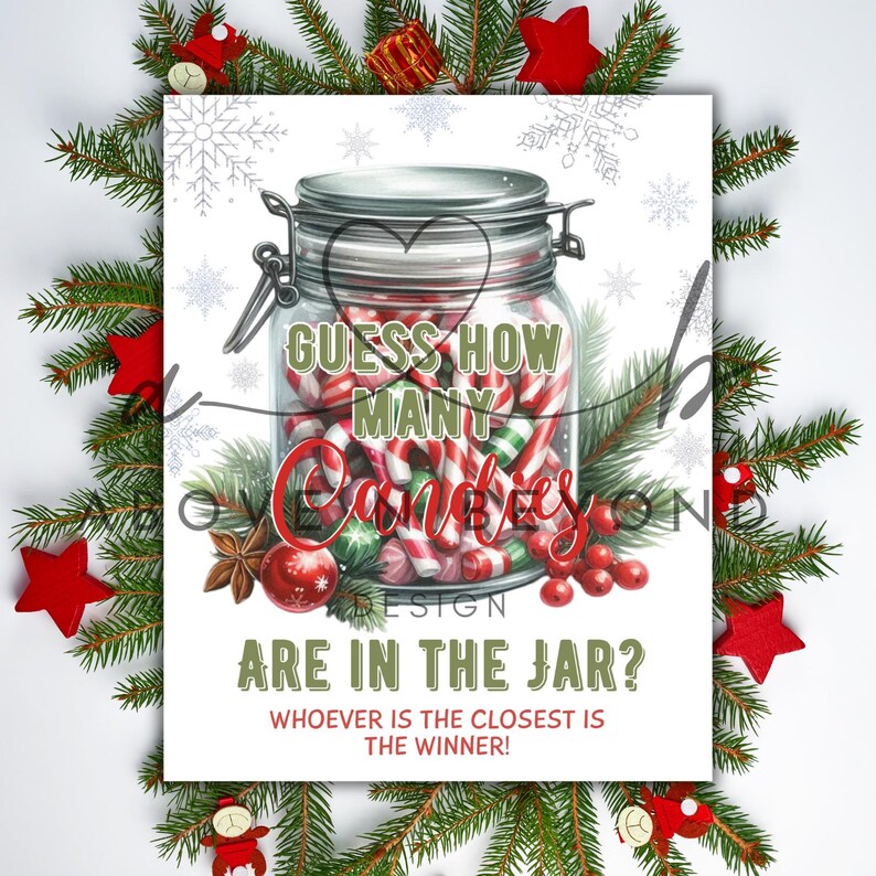 Christmas Candy Guessing Game: Printable Party Activity (digital ...