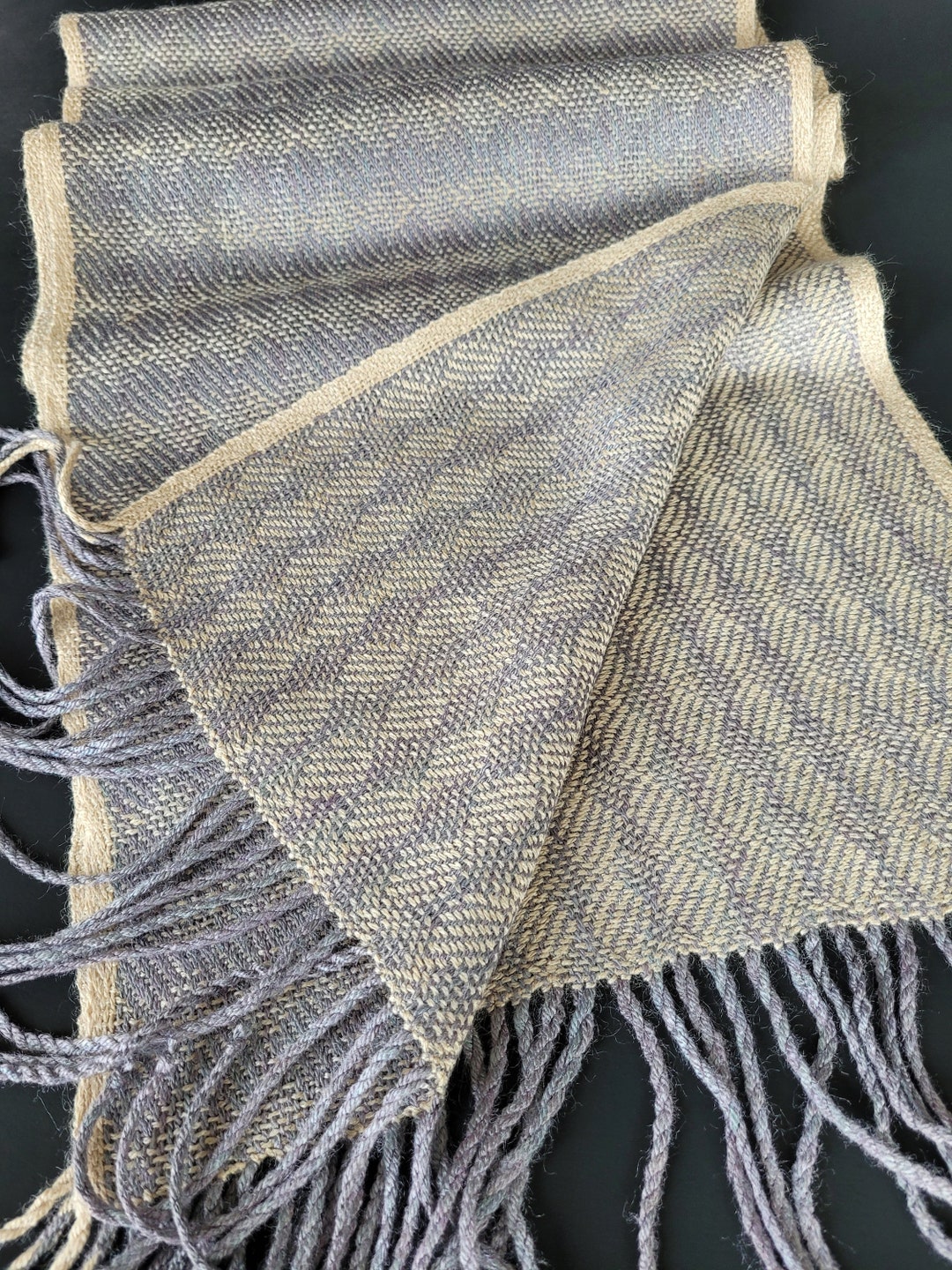 Handwoven Silk Scarf in Neutral Colors, OOAK Artisan Woven Silk Scarf ...