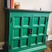 SAMPLE!! Green Storage Cabinet With Shelf | Modern Transitional Vintage ...