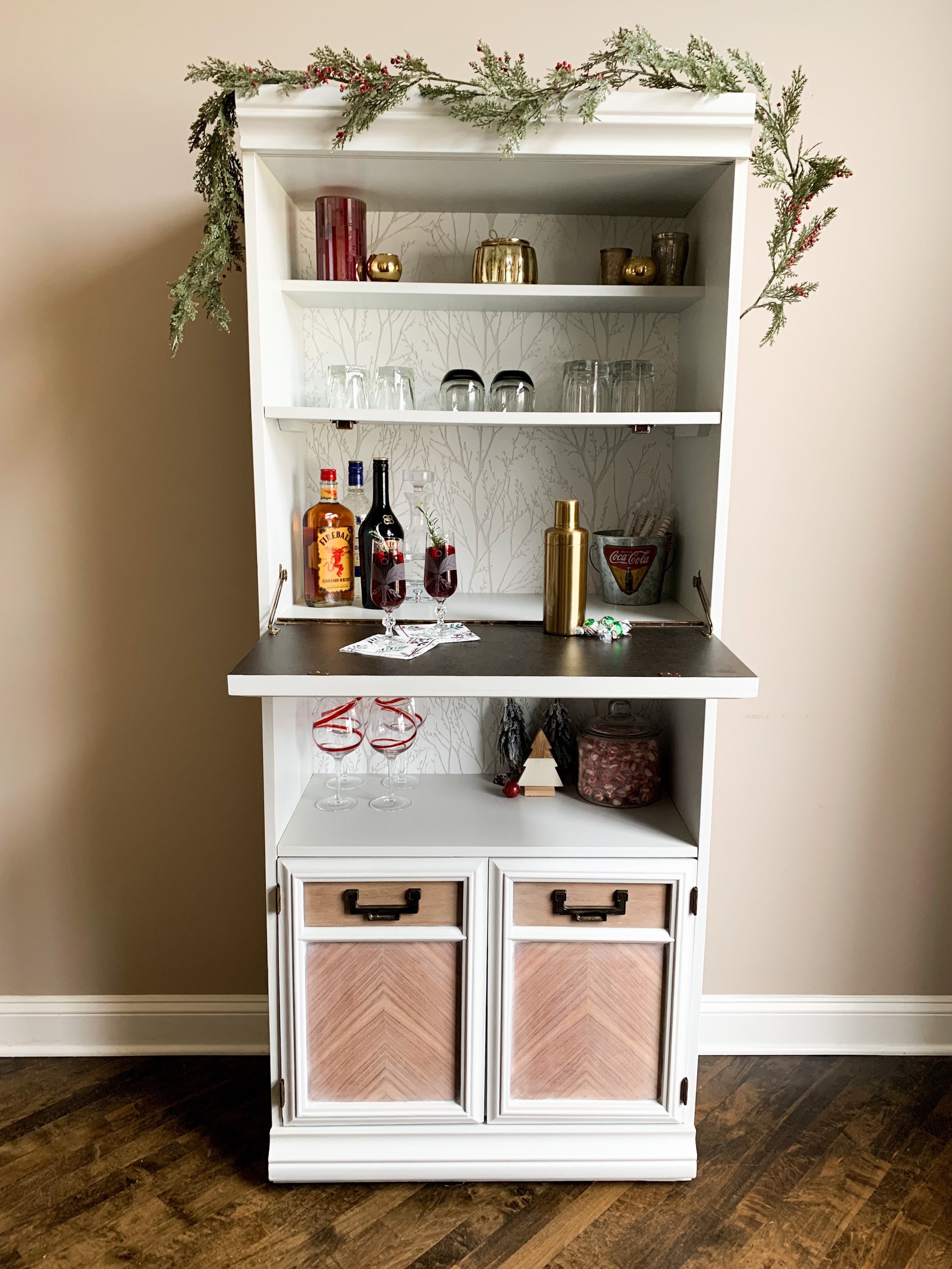 Sold! Sample Only! Tall Liquor/coffee Bar | Storage Cabinet | Bookshelf ...