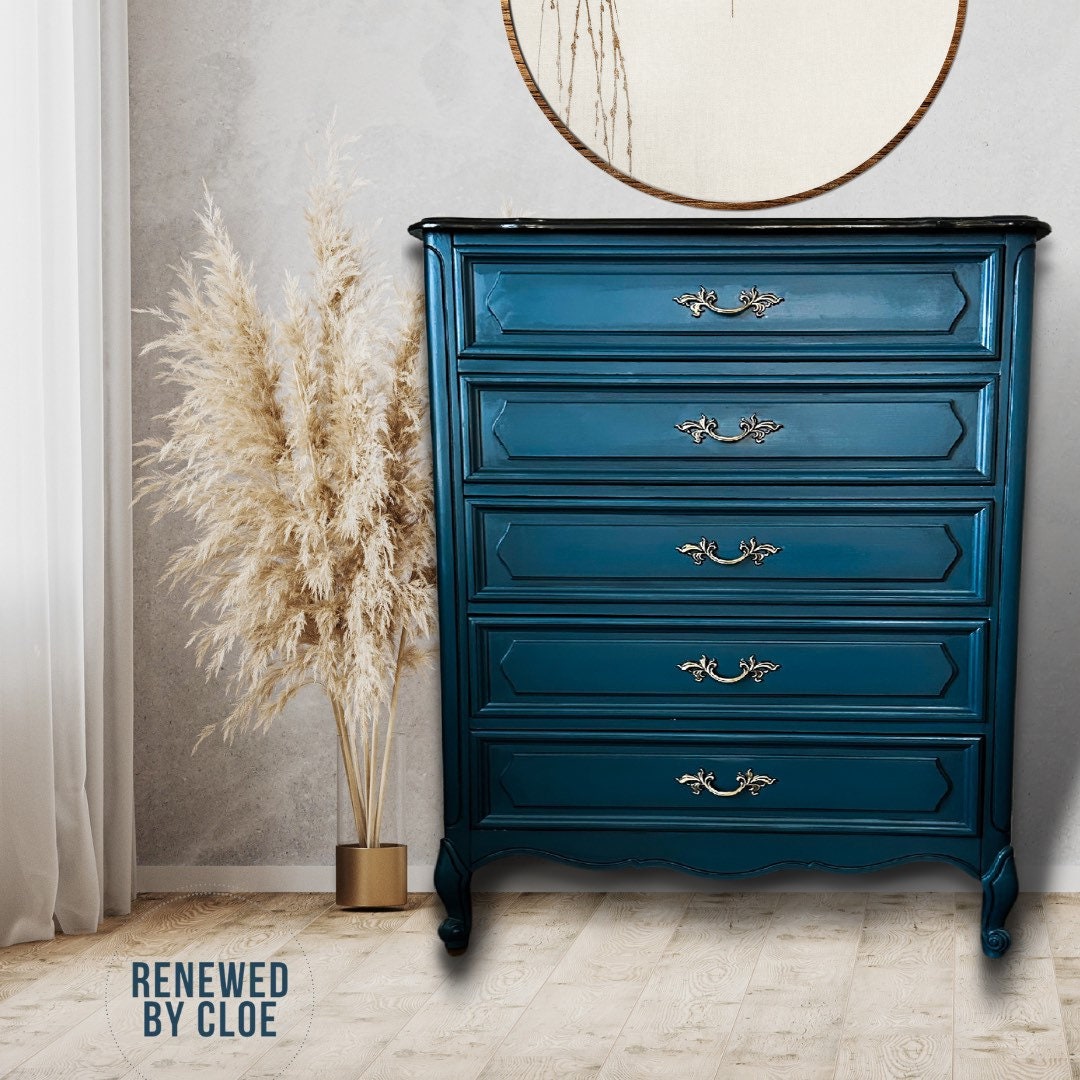 Tall Blue Dresser - Etsy