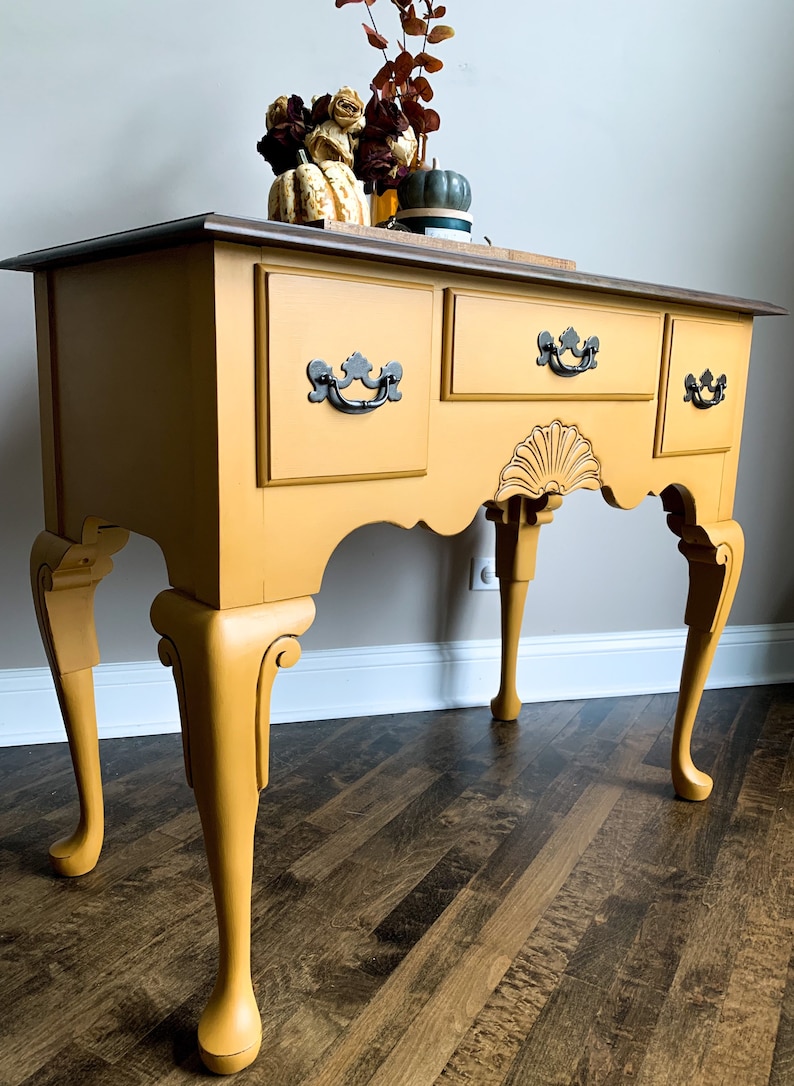 Yellow Entry Table | Desk *sold! Do Not Purchase! Sample Only! - Etsy