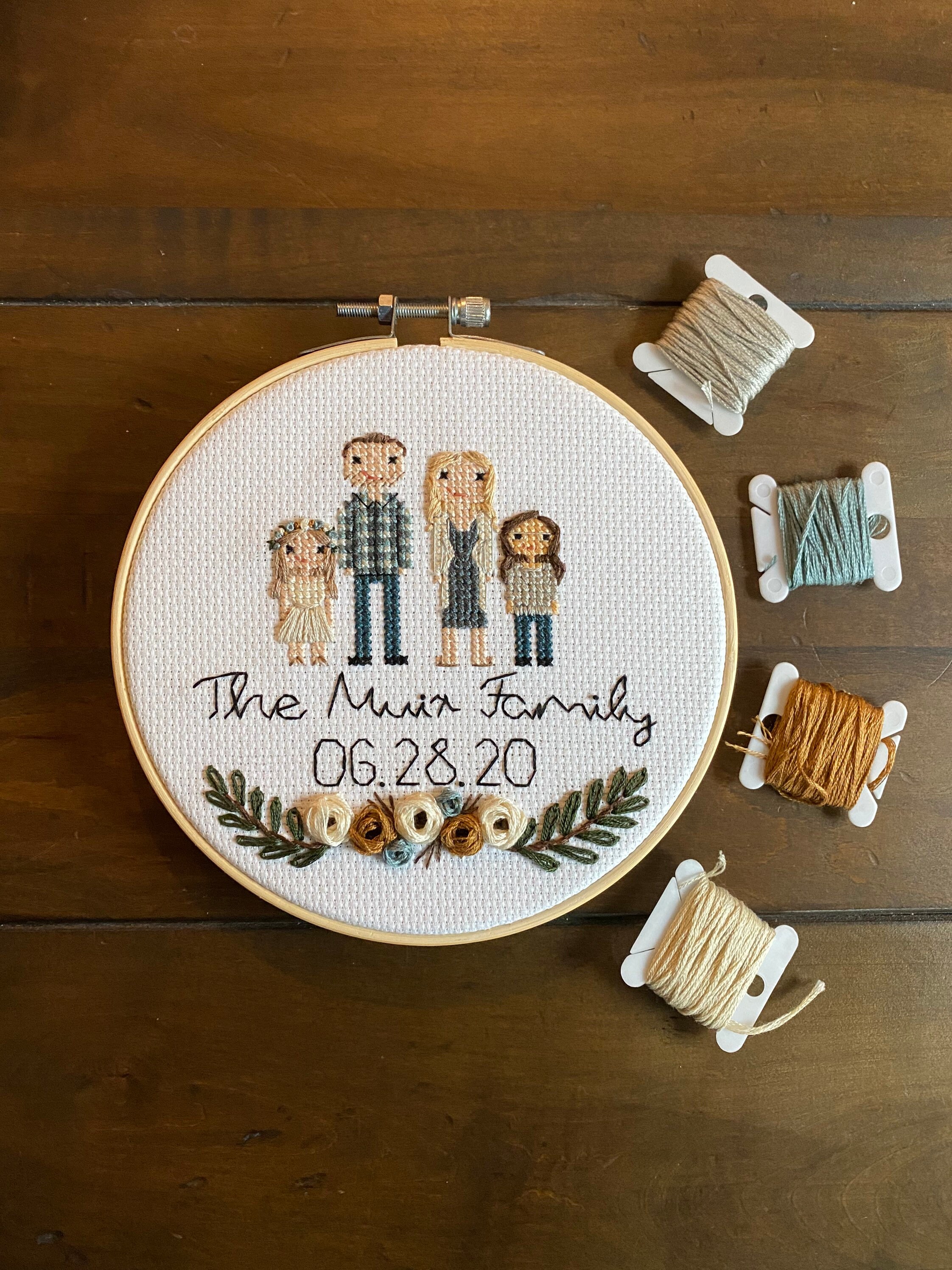 Free Shipping 6 Characters Then and Now Family Portrait Custom Cross ...