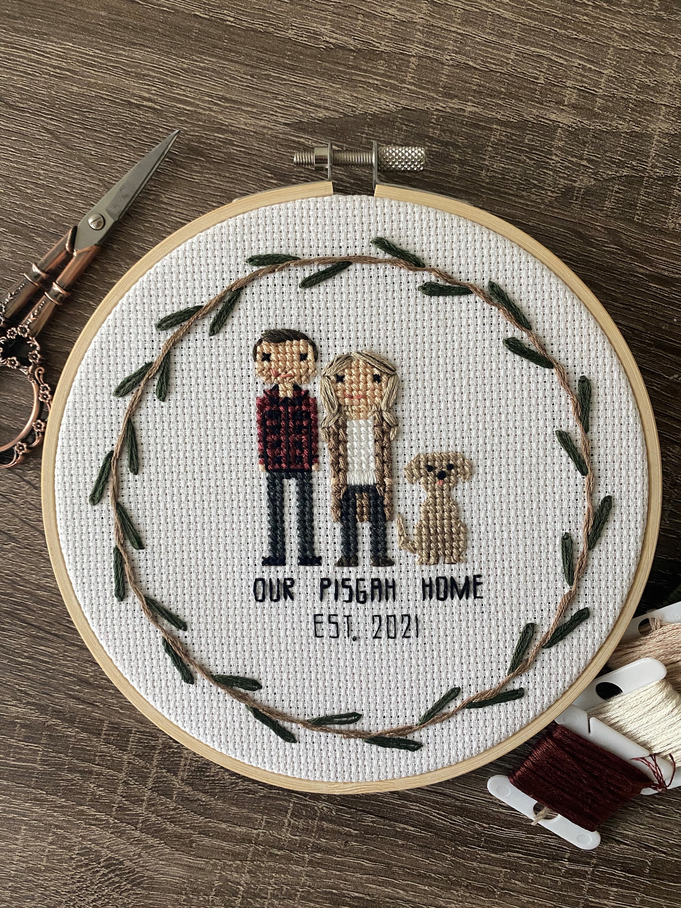 Free Shipping 6 Characters Then and Now Family Portrait Custom Cross ...