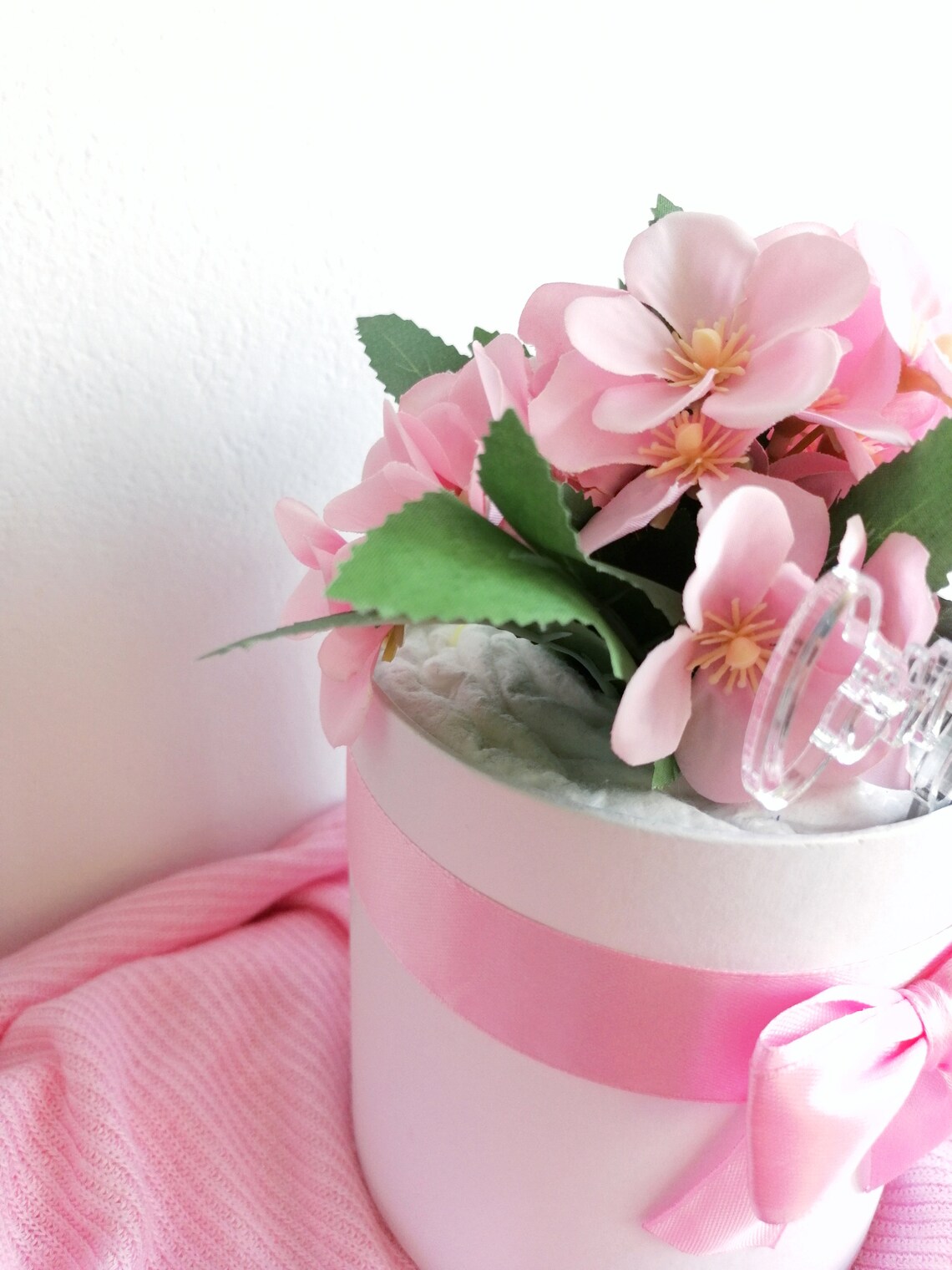 Flower Baby Shower Diaper Cake, Congrats New Mom Bouquet, Newborn Gift ...