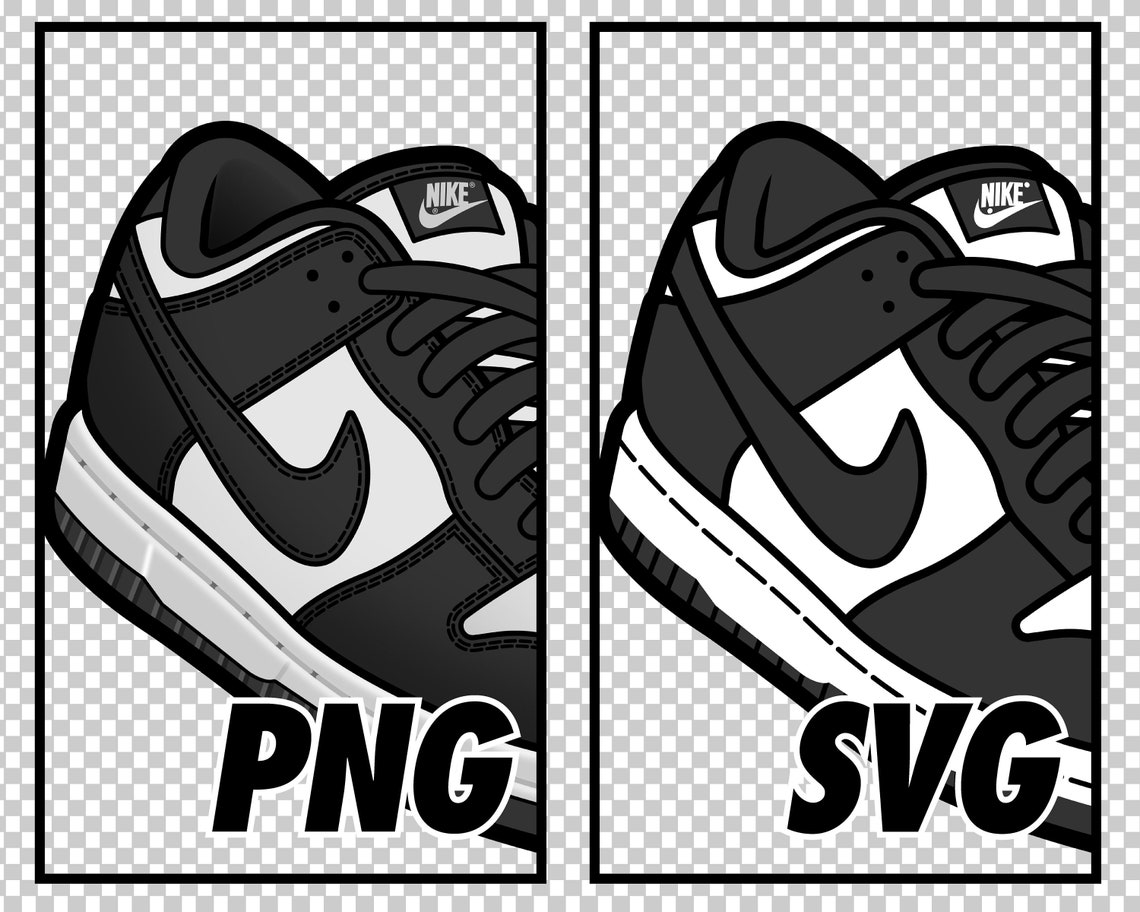 Dunk Low Panda Jpeg Png Svg Digital Download Sneaker Art Etsy Canada
