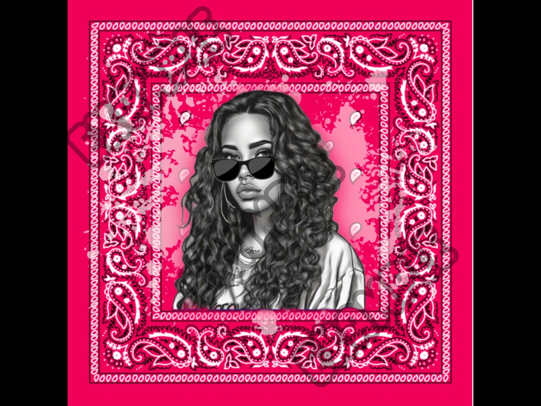 5 Different Colored Bandanas Background With Girl for Sublimation PNG ...