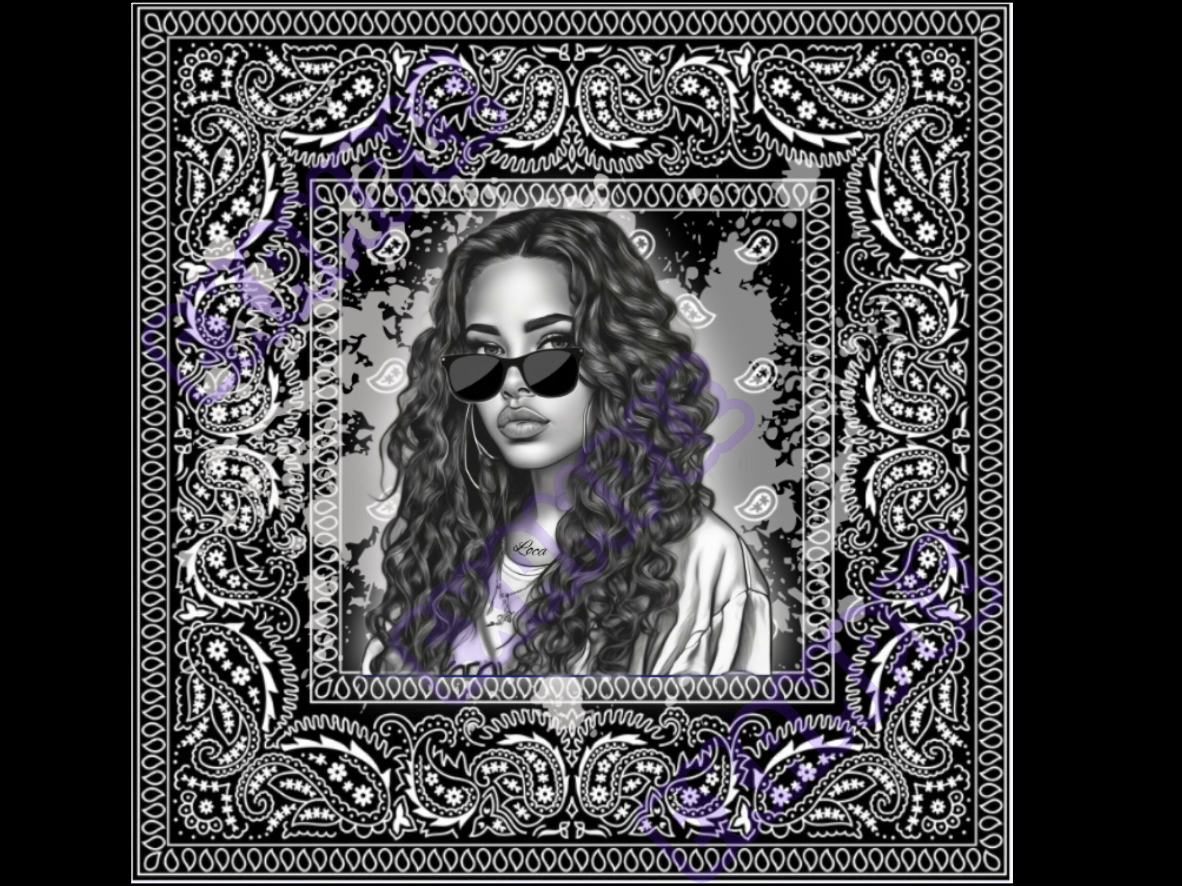 5 Different Colored Bandanas Background With Girl for Sublimation PNG ...