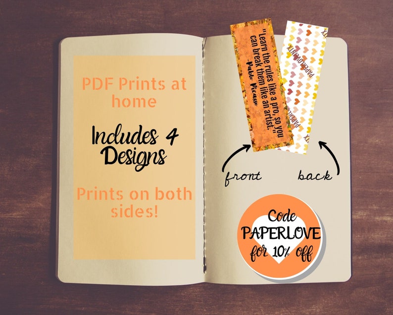 Printable Bookmark Collection 4 Page Bundle Letter Size - Etsy