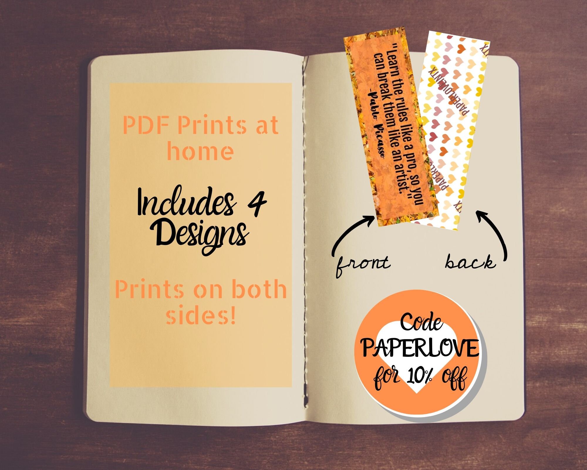 Printable Bookmark Collection 4 Page Bundle Letter Size - Etsy