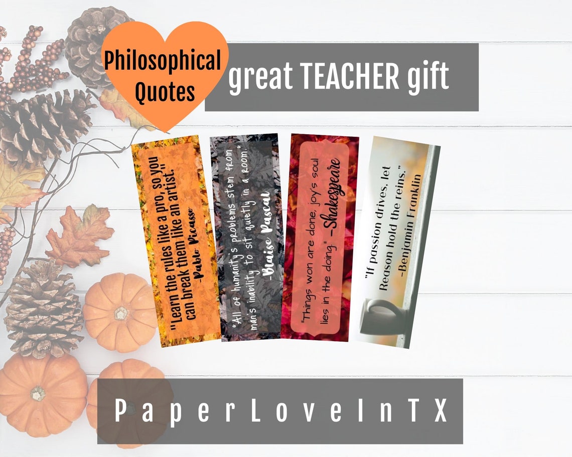 Printable Bookmarks Fall Theme With Inspirational Quotes From ...