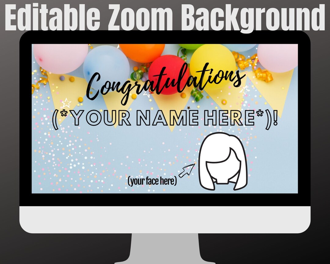 Editable Zoom Background for Celebrations, Virtual Birthday Party ...