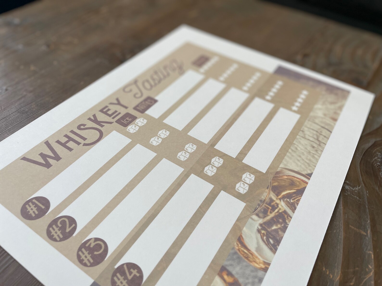 Editable Whiskey Tasting Score Card Printable PDF 8.5x11" and 8x10" for ...