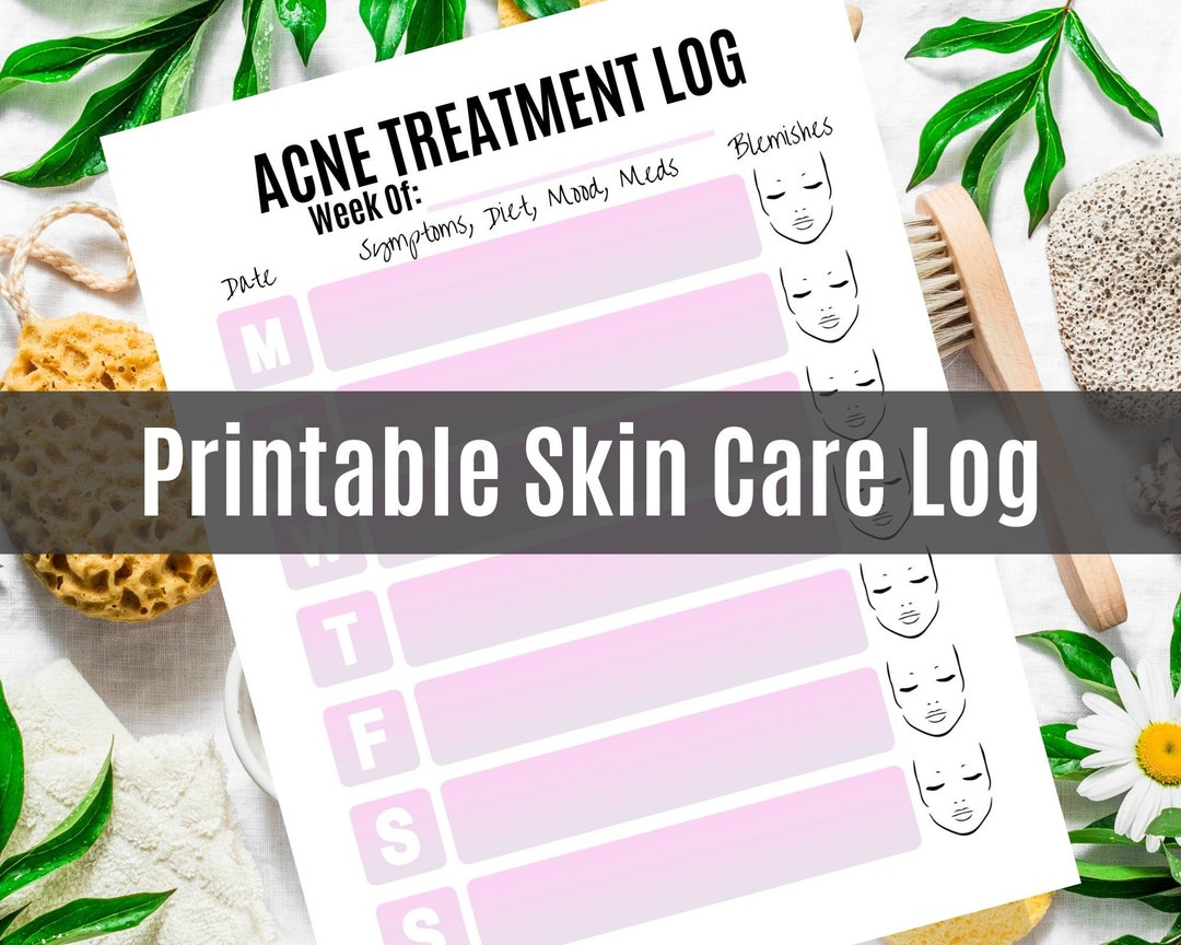 Printable Acne Treatment Log to Track Changes in Diet, Medication ...