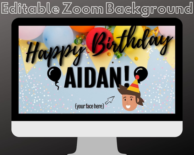 Editable Zoom Background for Celebrations, Virtual Birthday Party ...