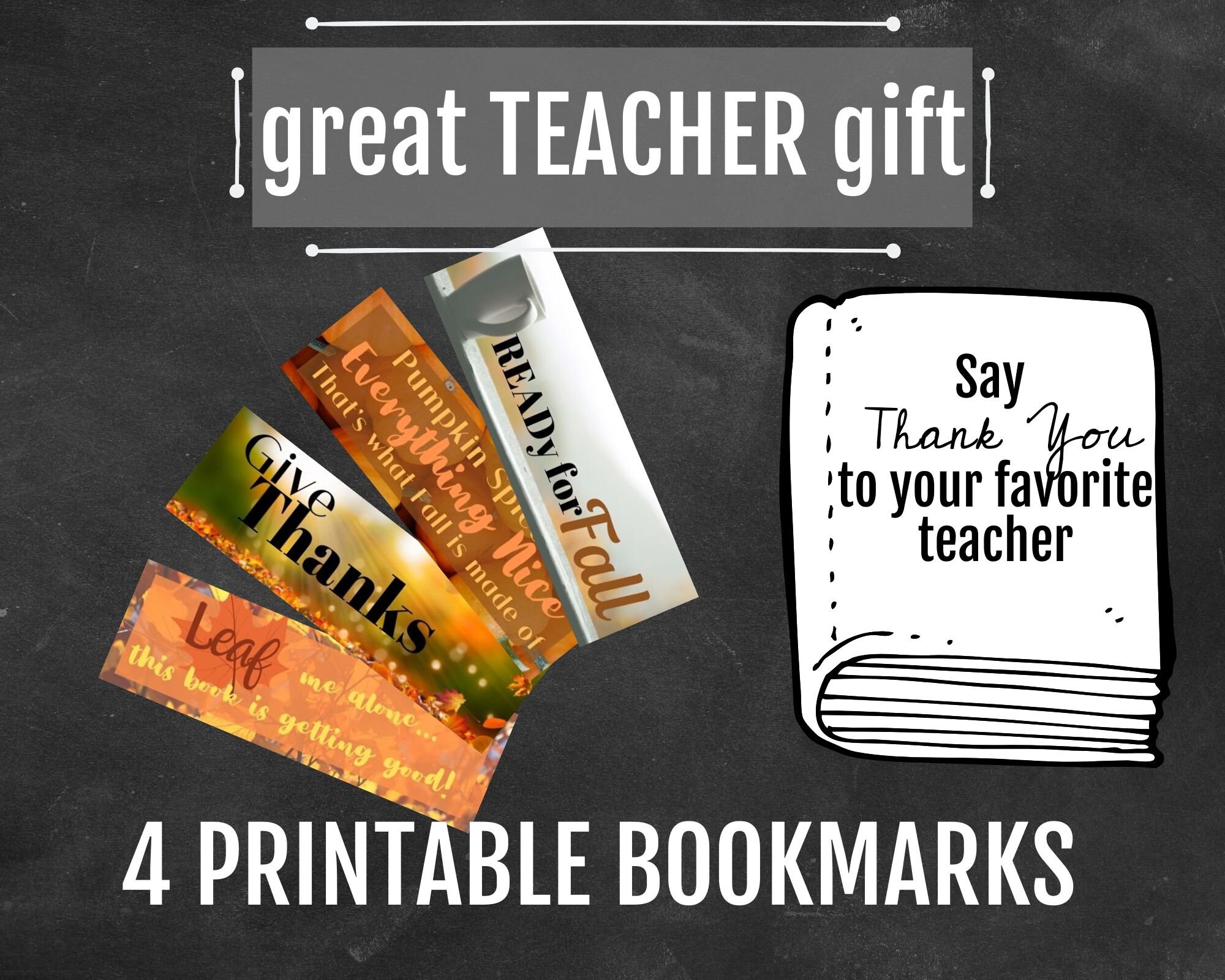 Printable Bookmarks With Fall Autumn Theme With Leaves, Gratitude ...