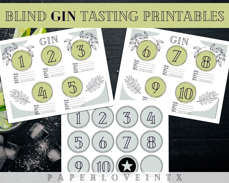 Blind Gin Tasting Printable Party Pack Pdfs, Framable Welcome Sign ...