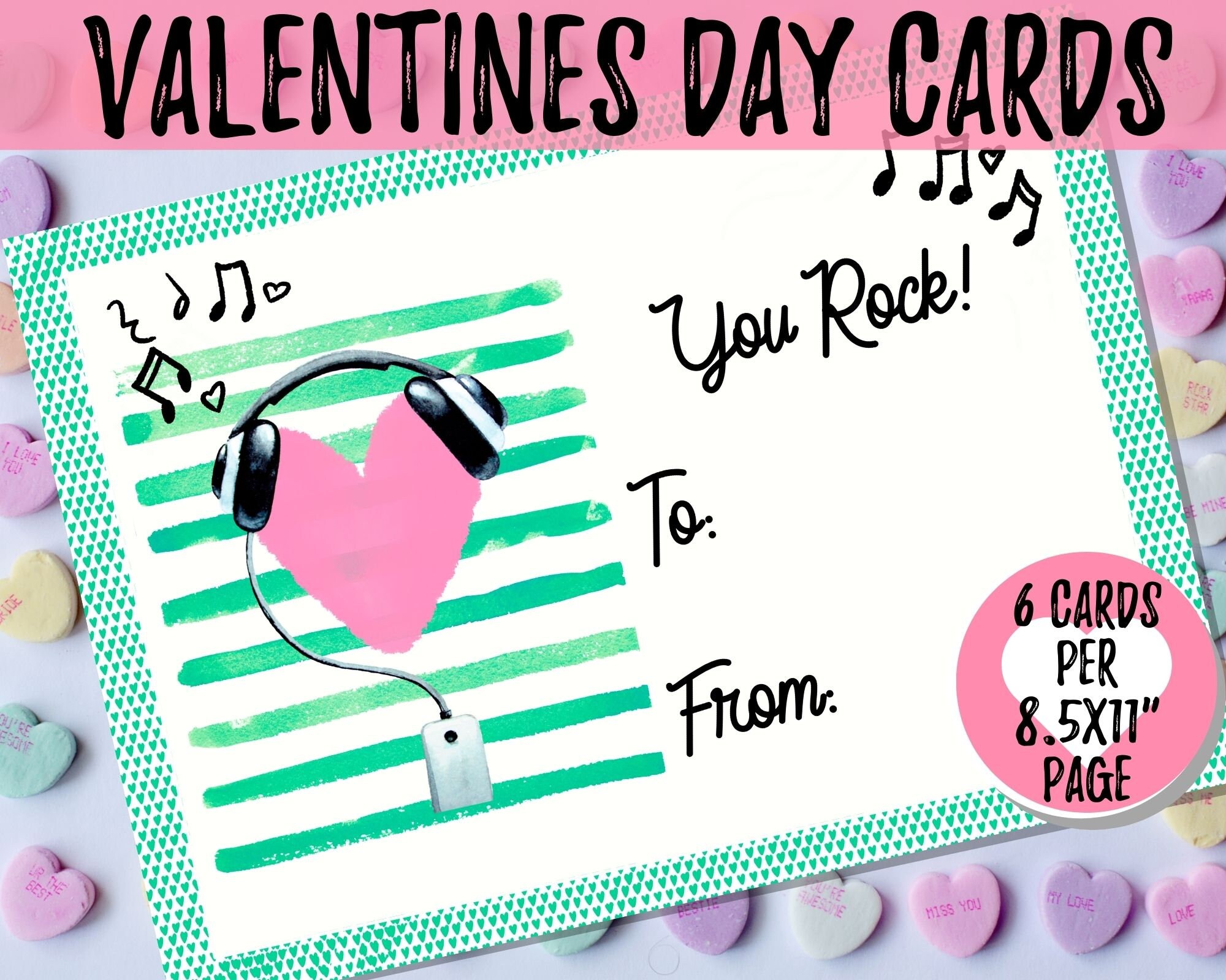 Printable Valentine's Day Cards and Stickers With Editable to and From ...