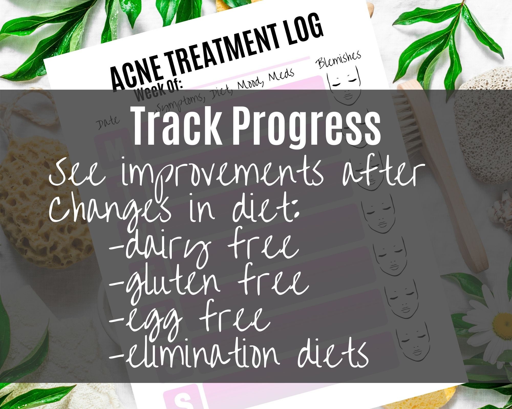 Printable Acne Treatment Log to Track Changes in Diet, Medication ...