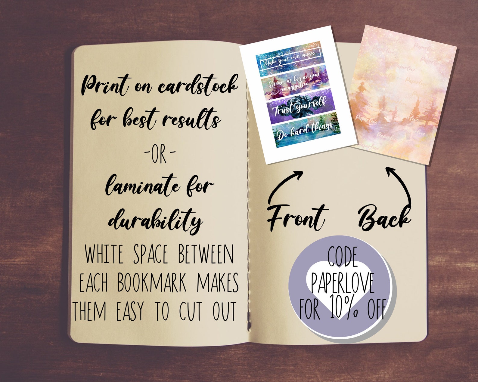 Printable Bookmarks With Inspirational Watercolor, Make Your Own Magic ...