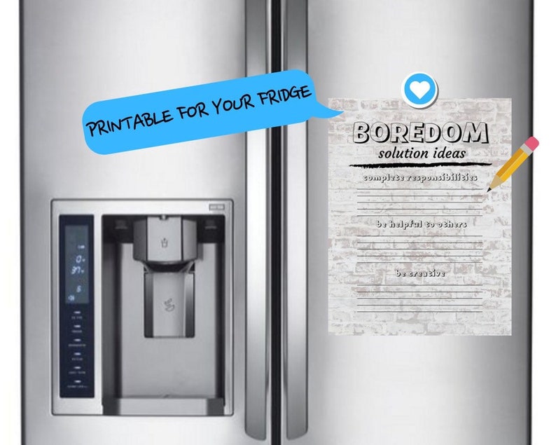 Boredom Solutions Printable for Tweens and Teens 8.5x11" Letter Size ...