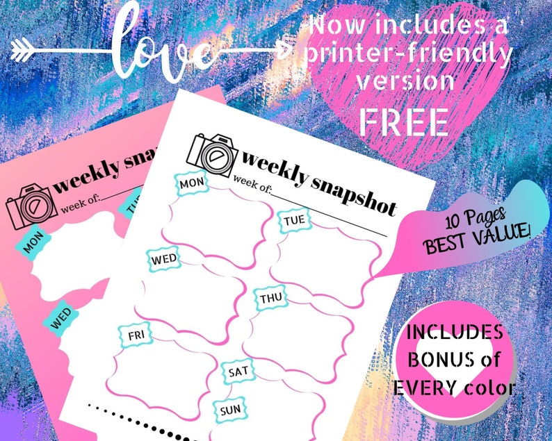 Weekly Snapshot Family Planner Printable Bundle - Etsy