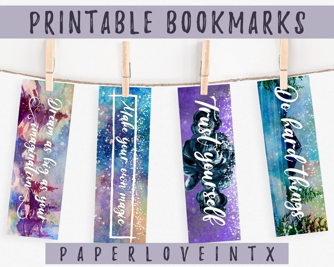 Printable Bookmarks With Inspirational Watercolor, Make Your Own Magic ...