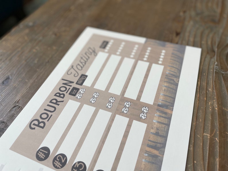 Editable Bourbon Tasting Score Card Printable PDF 8.5x11" and 8x10" for ...