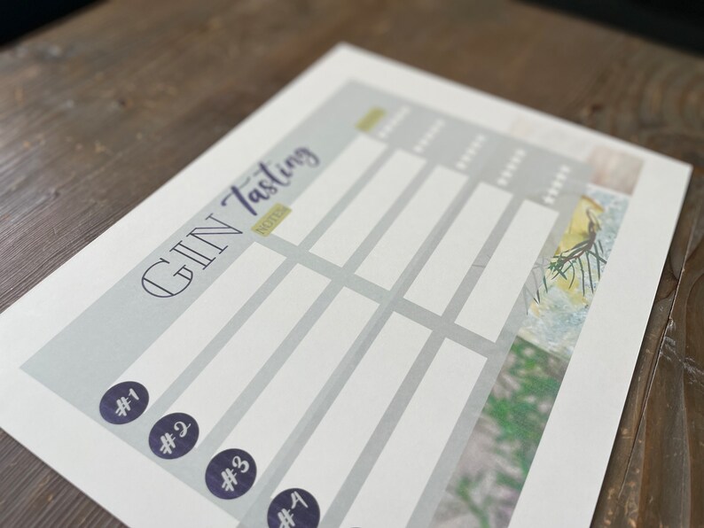 Gin Tasting Score Card Printable PDF Digital Download 8.5x11" and 8x10 ...