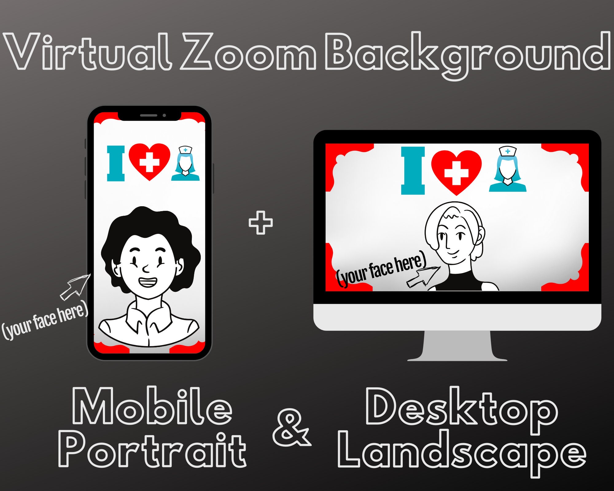I Love Nurses Virtual Background for Zoom Video Conferencing - Etsy