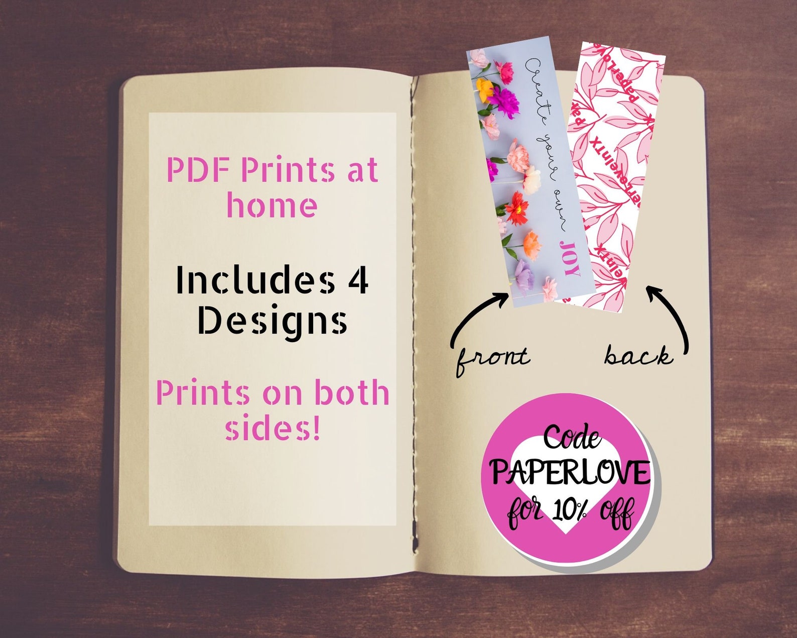 Printable Bookmark Collection 4 Page Bundle Letter Size 2-sided Pdfs - Etsy