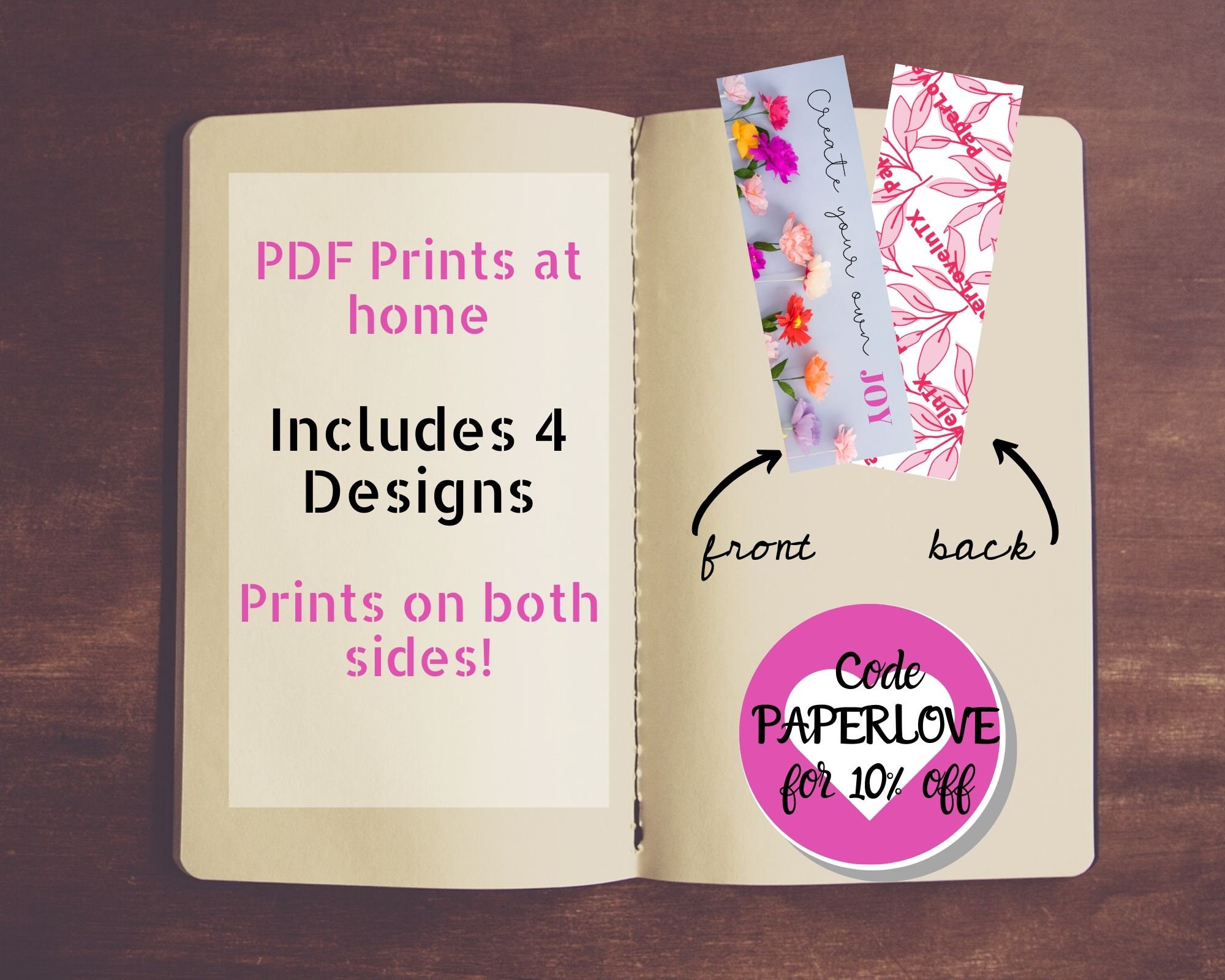 Printable Bookmark Collection 4 Page Bundle Letter Size 2-sided Pdfs - Etsy