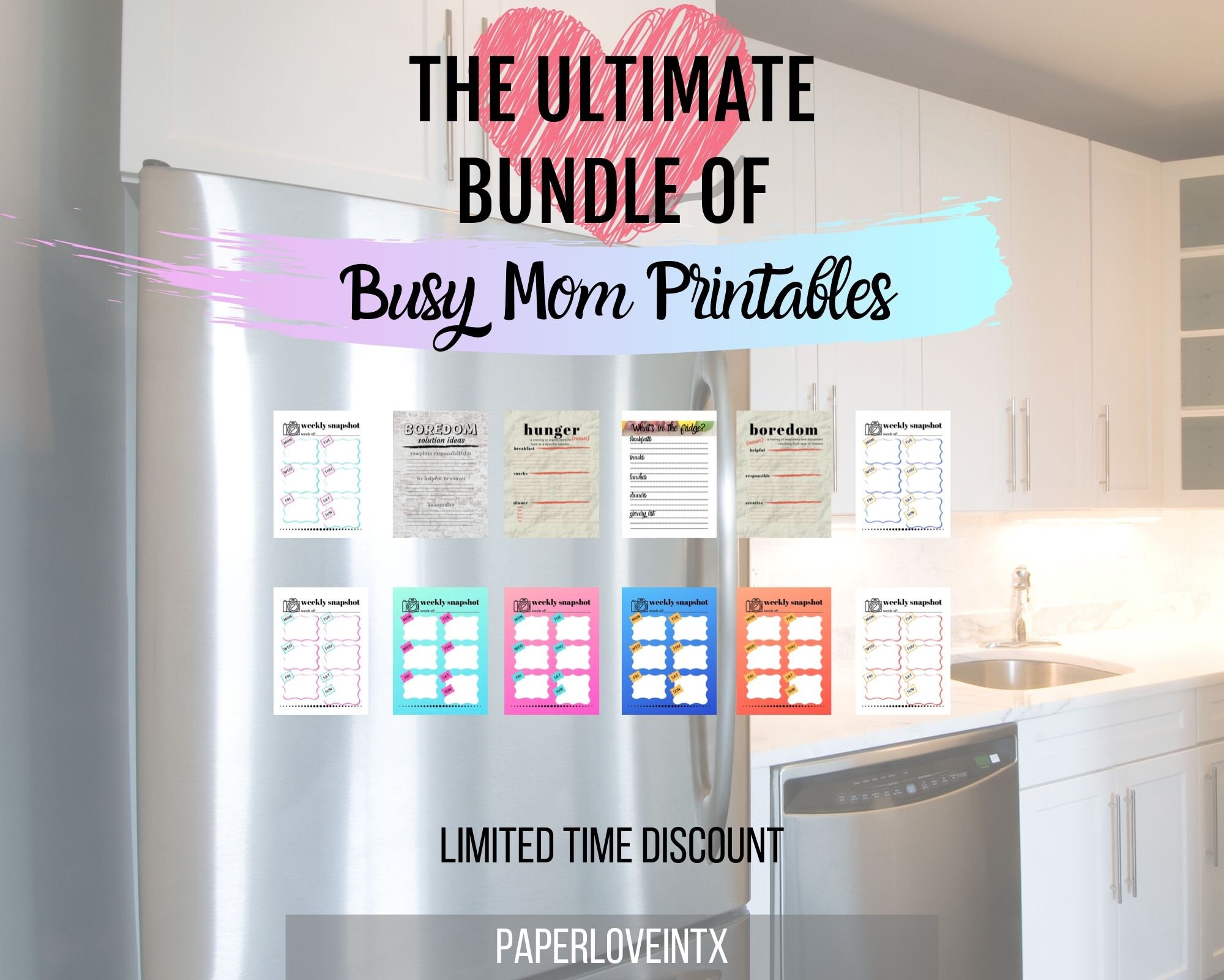 Ultimate Busy Mom Printable Bundle With Weekly Schedule, Boredom ...