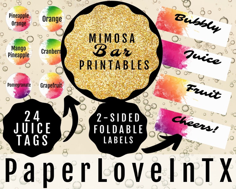 Mimosa Bar Printables Pack - Etsy