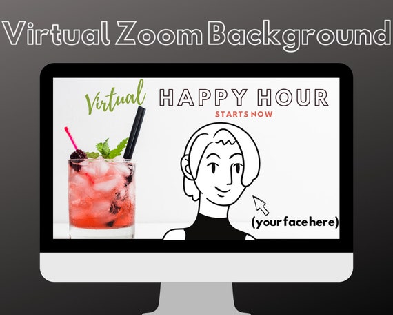 Virtual Happy Hour Background With Cocktail for Zoom Video - Etsy Australia