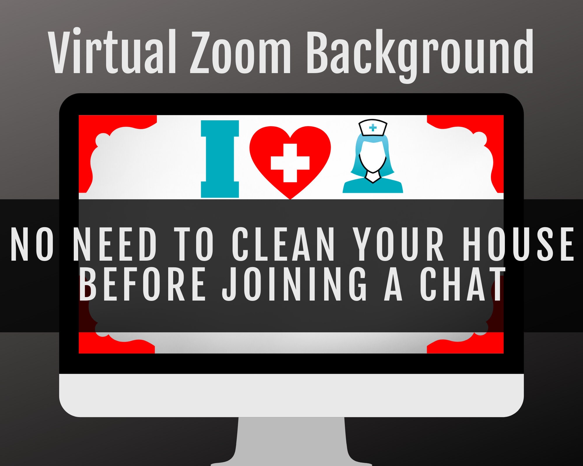 I Love Nurses Virtual Background for Zoom Video Conferencing - Etsy