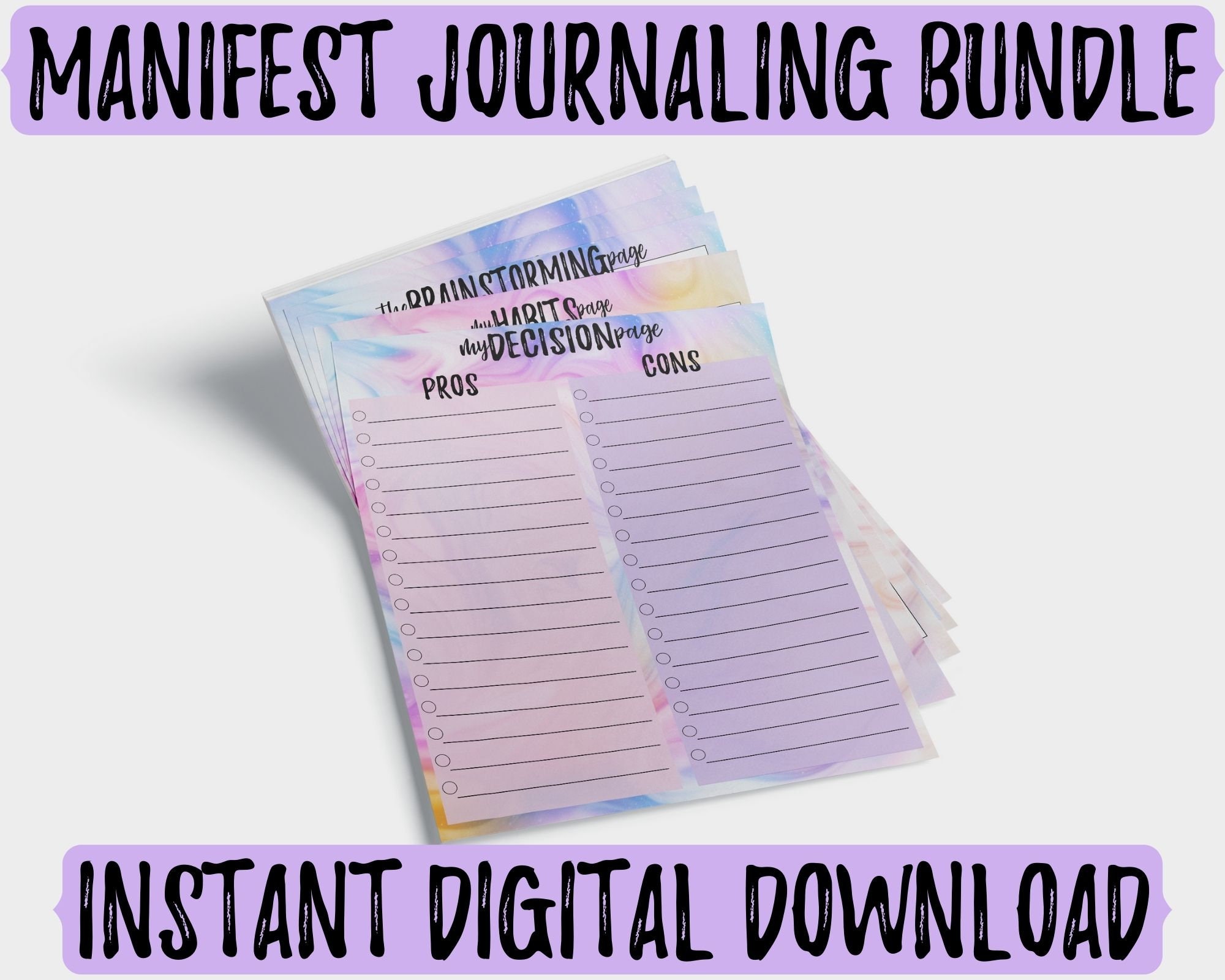 Manifest Journaling Bundle for Goal Setting, Habit Tracking ...