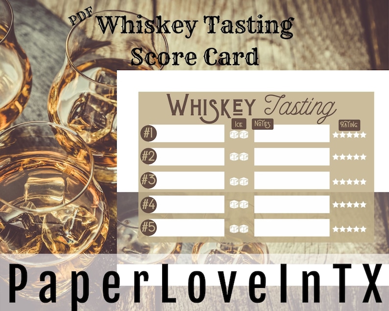 Editable Whiskey Tasting Score Card Printable PDF 8.5x11 Editable Whiskey Tasting Score Card Printable PDF 8.5x11