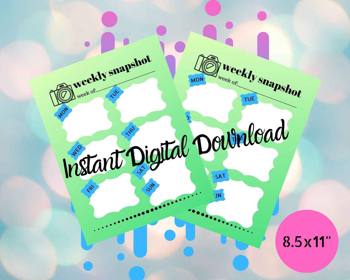 Weekly Snapshot Family Planner Printable Bundle | Etsy