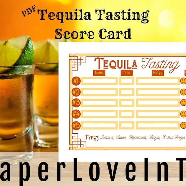 Tequila Score Card - Etsy