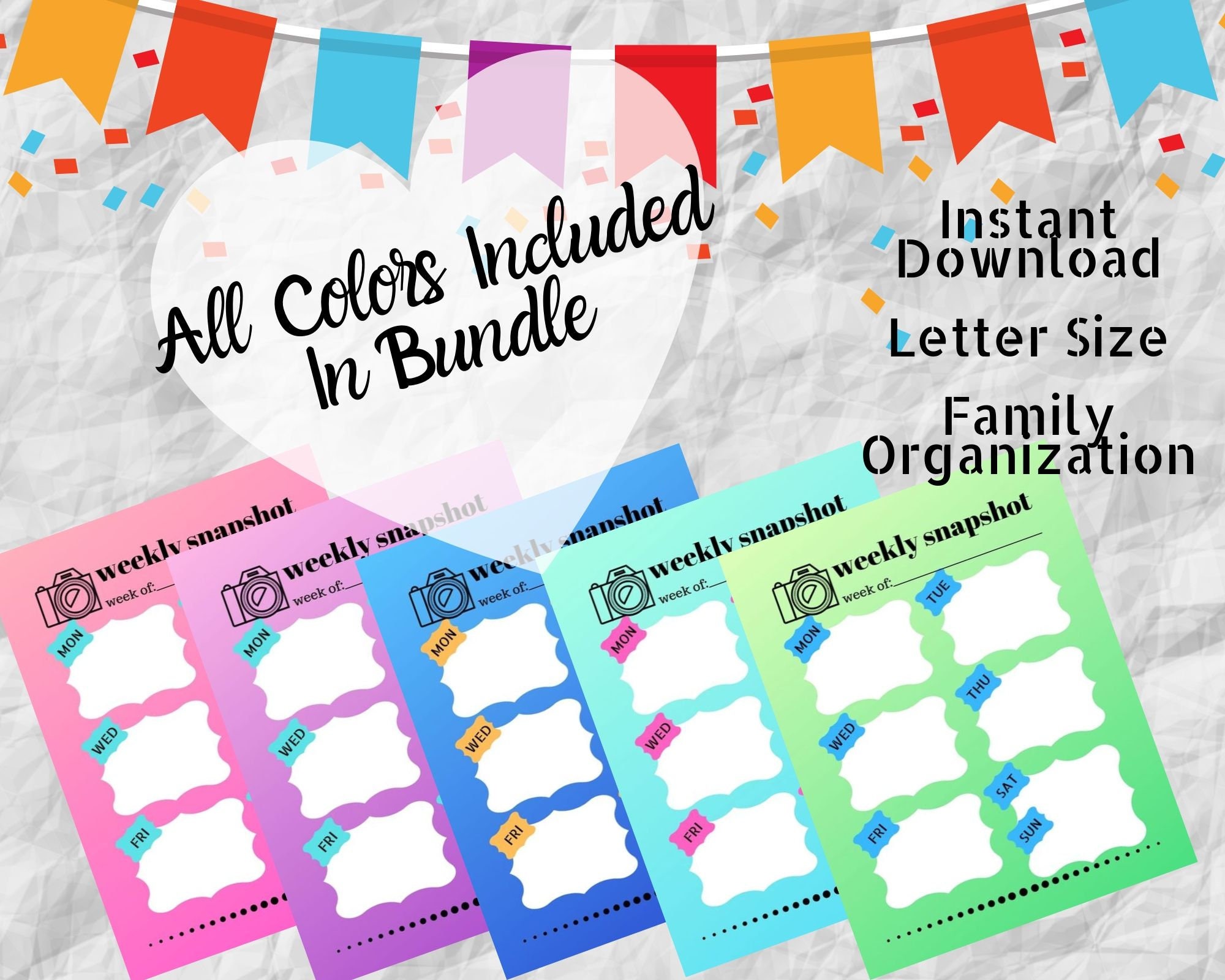 Weekly Snapshot Family Planner Printable Bundle - Etsy